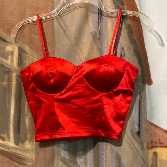 Liz & Sara | Tops | Liz Sara Cropped Corset Top With Padded Cups | Poshmark